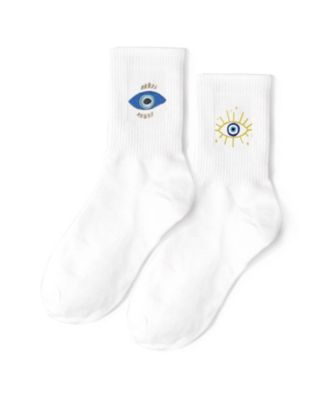 Stems Women's Evil Eye Ribbed Crew Sock Two Pack - Macy's