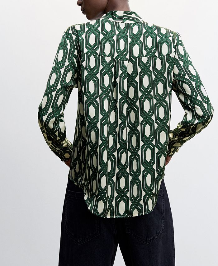 MANGO Women's Geometric-Print Blouse - Macy's