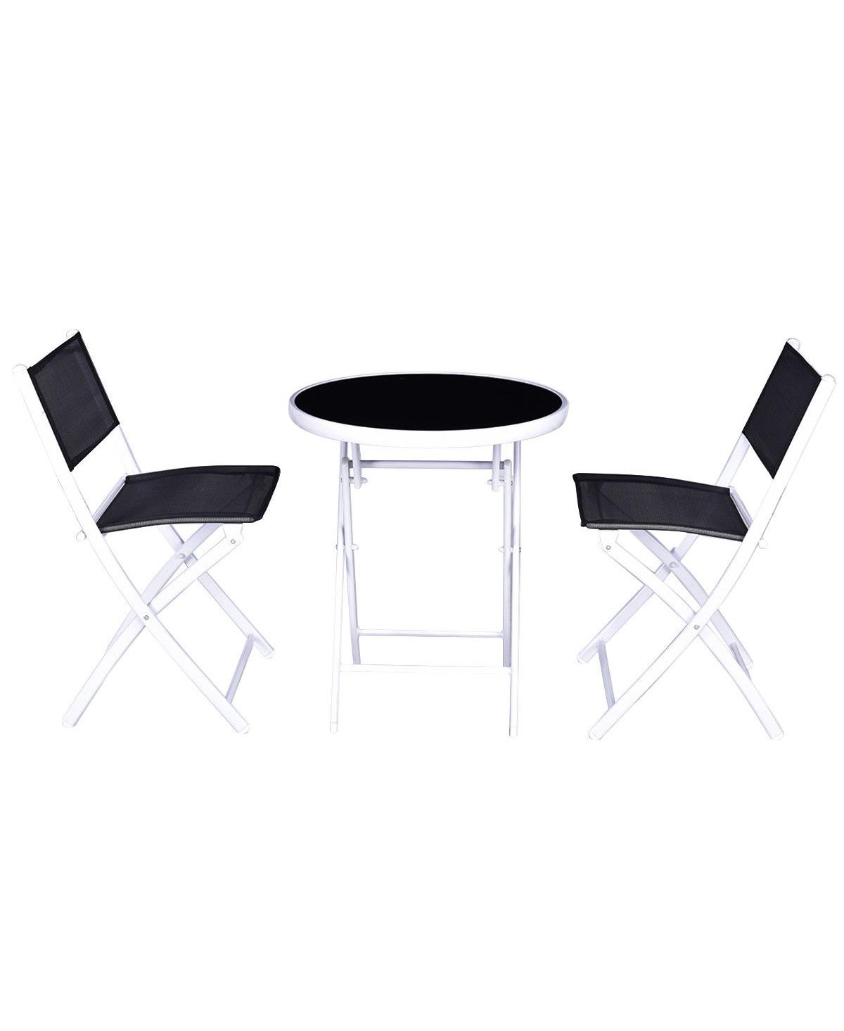 Click here for 3 Pcs Folding Bistro Table Chairs Set Garden Backy... prices
