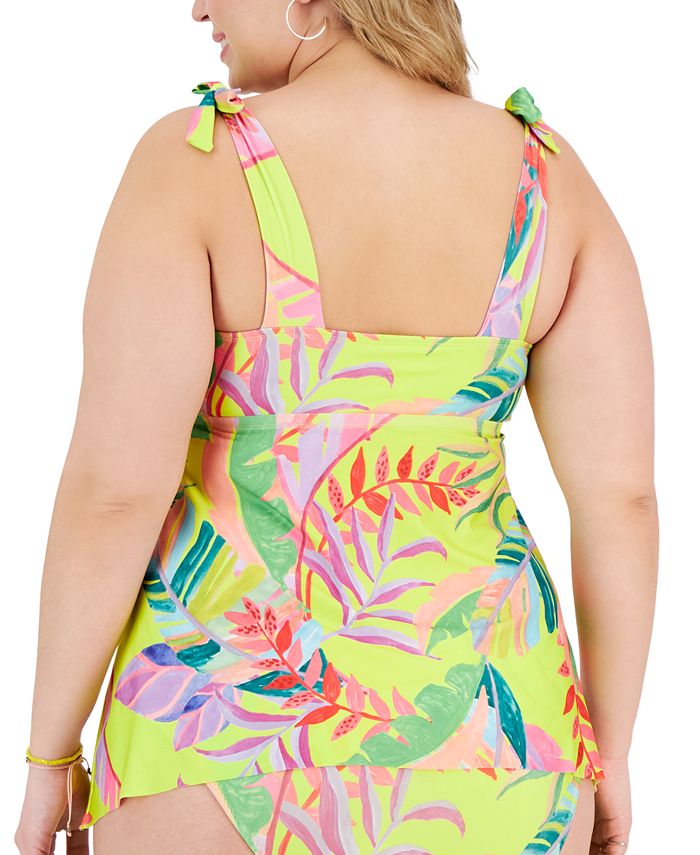 Becca ETC Plus Size Costa Bella Tie-Strap Tankini Swim Top - Macy's
