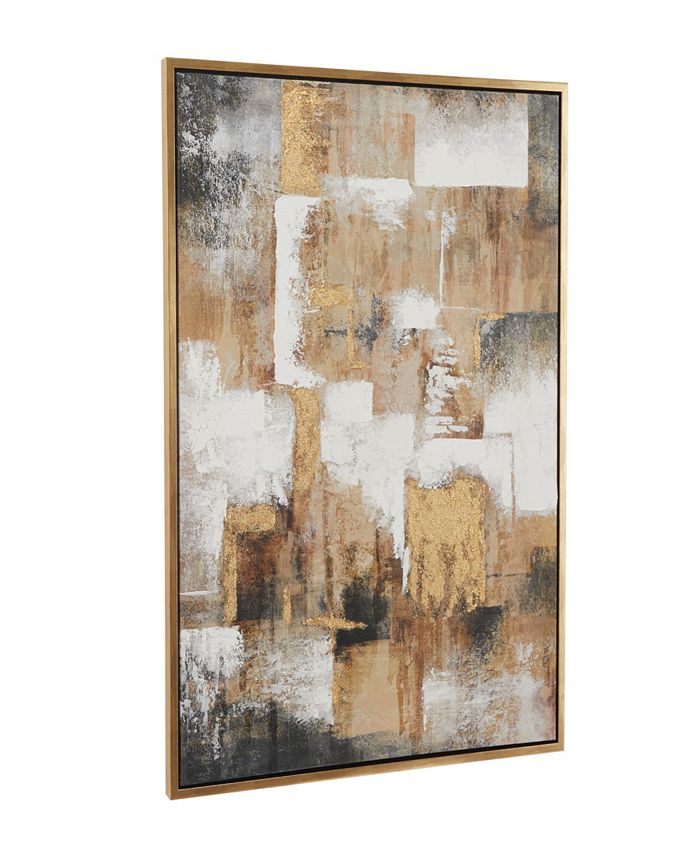 CosmoLiving by Cosmopolitan Canvas Abstract Framed Wall Art with Gold ...