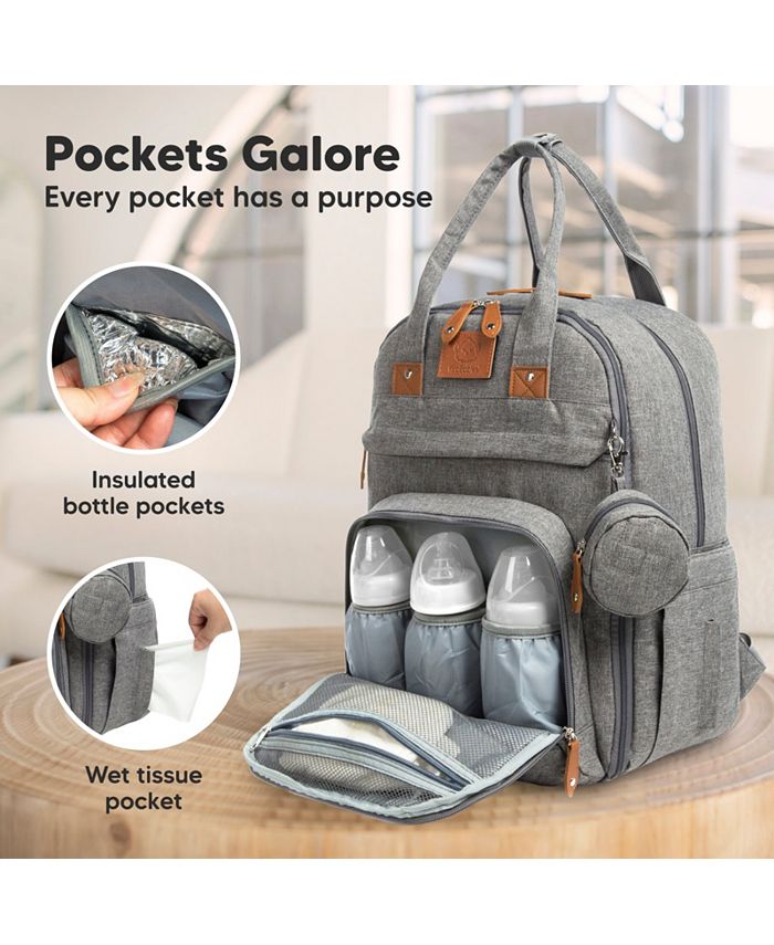 KeaBabies Rove Diaper Bag with Changing Pad, Waterproof Baby Bag ...