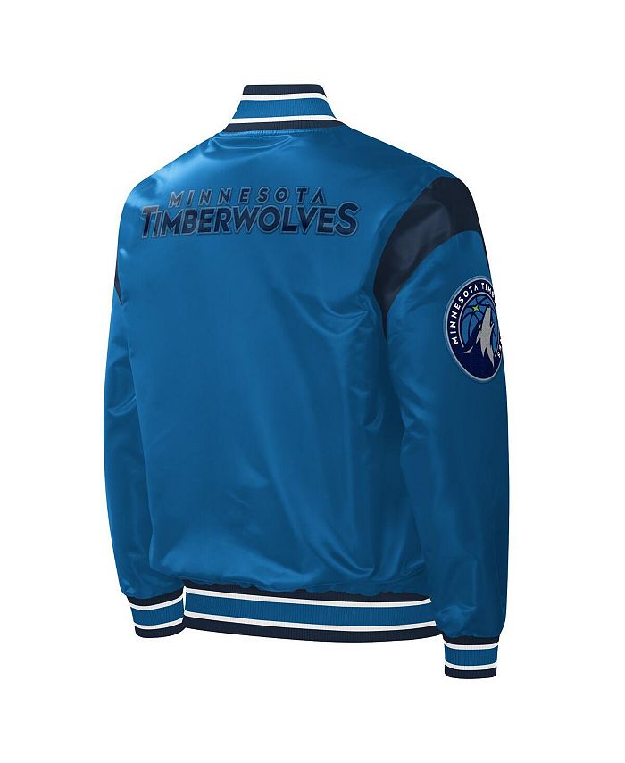 Starter Men's Blue Minnesota Timberwolves Force Play Satin Full-Snap ...