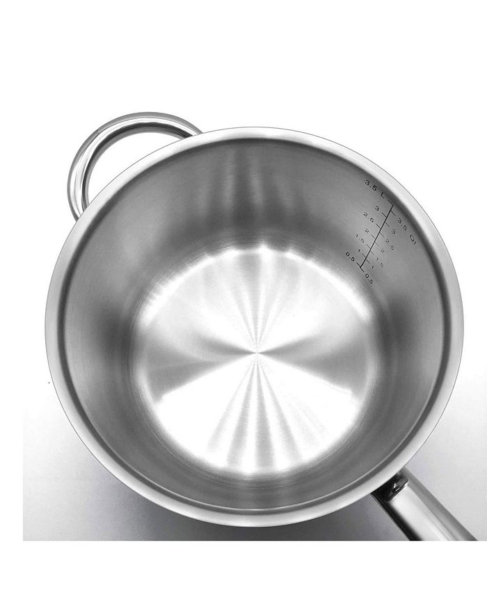 Mega Casa Megacasa 4 Quart Triple-Ply Stainless Steel Saucepan with Lid ...