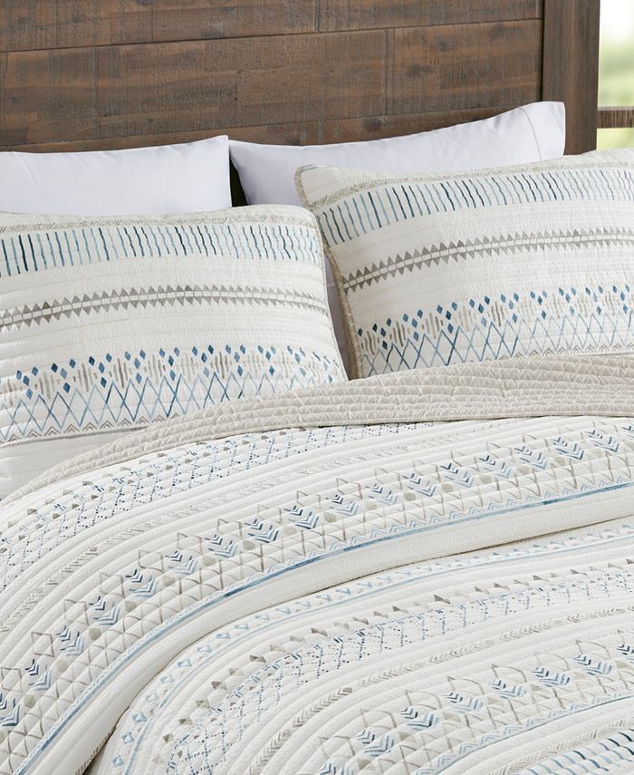 Madison Park Fraser 3 Piece Reversible Printed Microfiber Seersucker ...