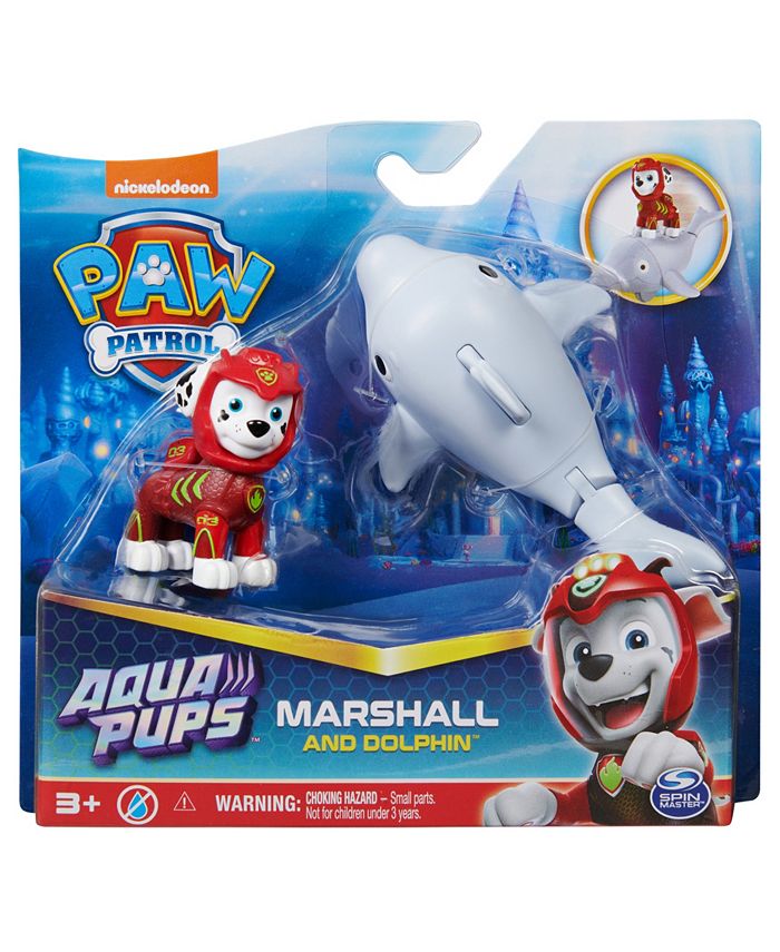 Paw Patrol Aqua Pups Marshall and Dolphin Action Figures Set - Macy's