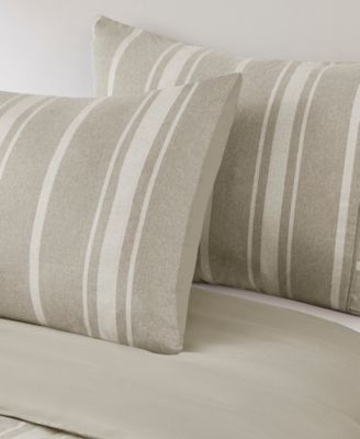 Beautyrest Kent 3 Piece Striped Herringbone Oversized Comforter Set ...
