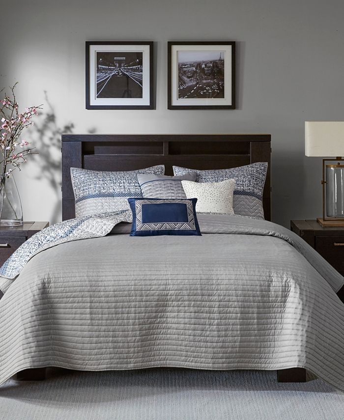 Madison Park Rhapsody 6 Piece Reversible Jacquard Quilt Set, King ...