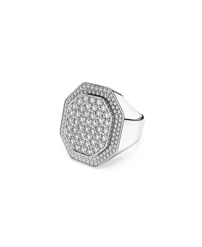 Swarovski Crystal Octagon Shaped White Dextera Cocktail Ring - Macy's