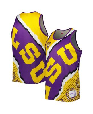 Men's Mitchell & Ness Purple and Gold LSU Tigers Jumbotron 2.0 ...