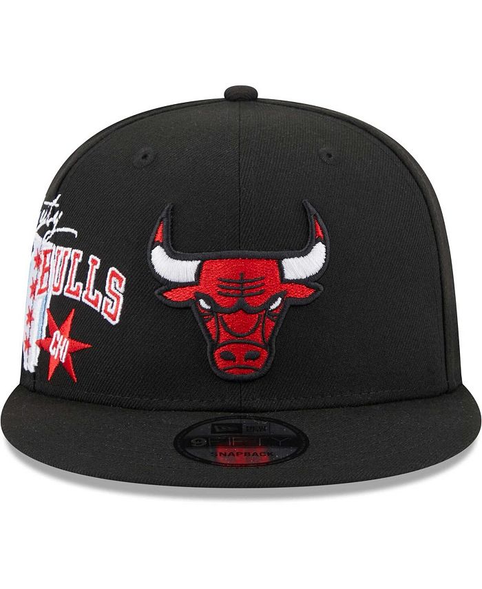 New Era Men's Black Chicago Bulls Icon 9FIFTY Snapback Hat - Macy's