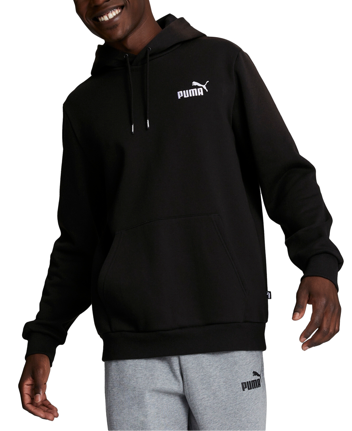 Click here for Puma Mens Embroidered Logo Fleece Hoodie - Black/... prices