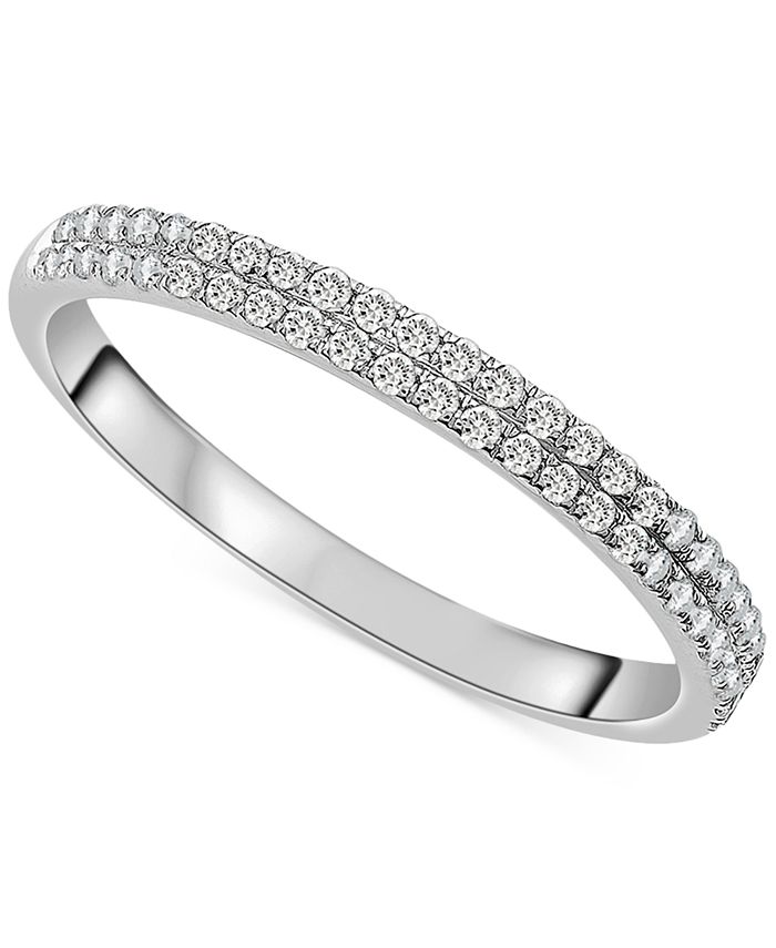 Macy's Diamond Double Row Band (1/4 ct. t.w.) in Platinum - Macy's