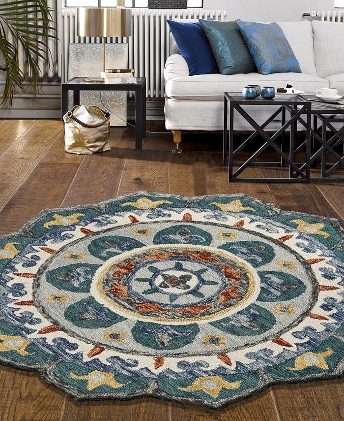 LR Home Sweet SINUO54109 6' x 6' Round Area Rug - Macy's