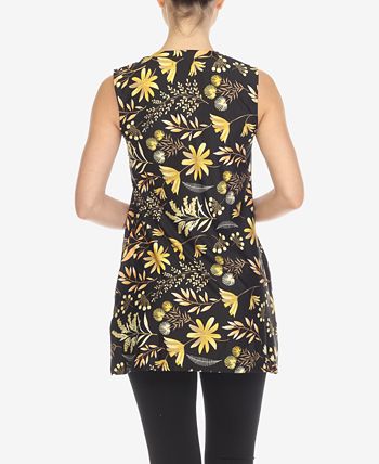 White Mark Women's Floral Sleeveless Tunic Top - Macy's