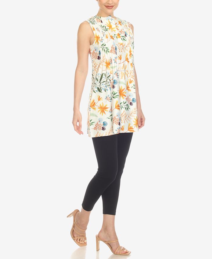 White Mark Women's Floral Sleeveless Tunic Top - Macy's