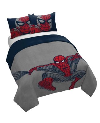 Saturday Park Marvel Spiderman Web Stripe 100% Organic Cotton Twin ...