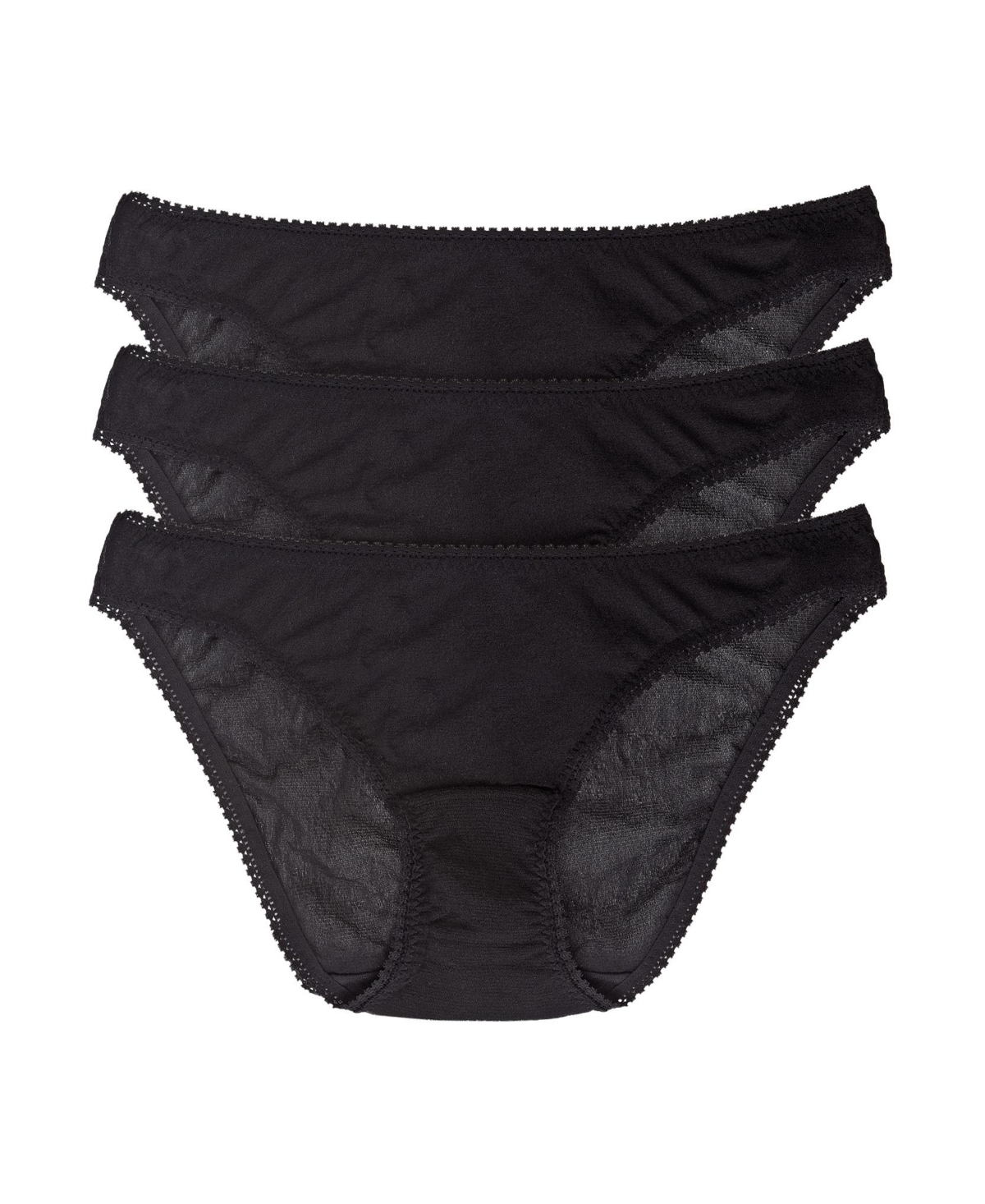 On Gossamer Mesh Hip Bikinis  Set of 3