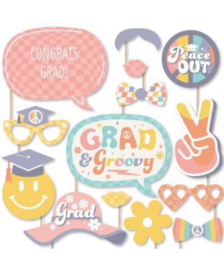 Groovy Grad Hippie Graduation Party Photo Booth Props Kit 20 Count - Macy's