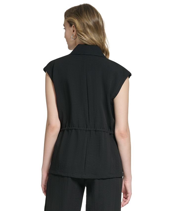 Calvin Klein Open Front Cap Sleeve Jacket - Macy's