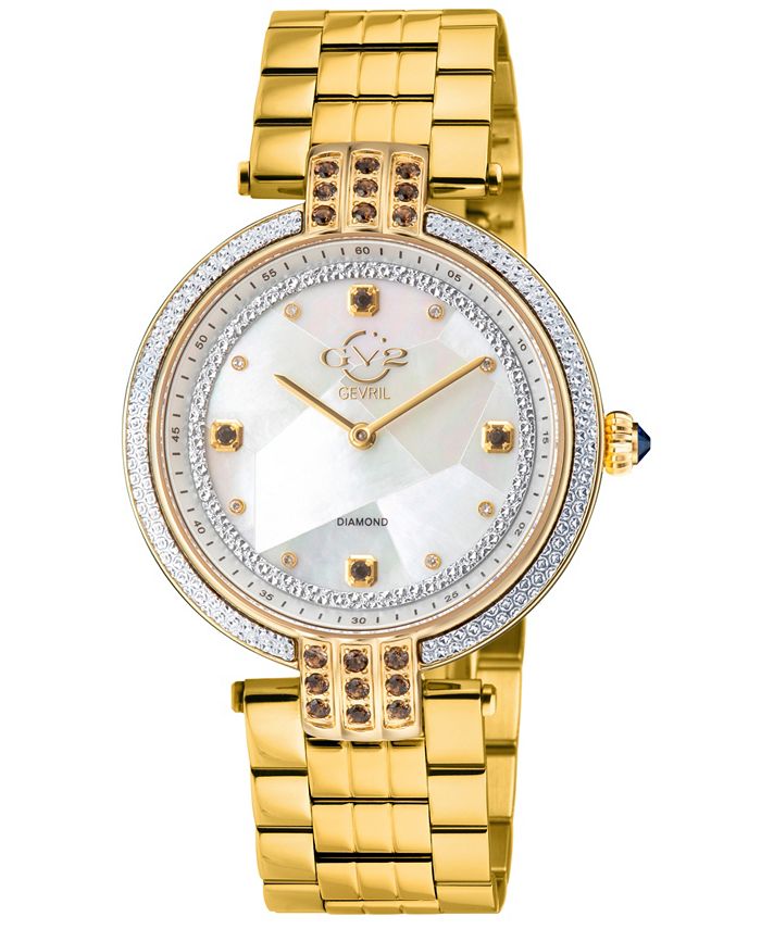 GV2 by Gevril Women's Matera Swiss Quartz Gold-Tone Stainless Steel ...