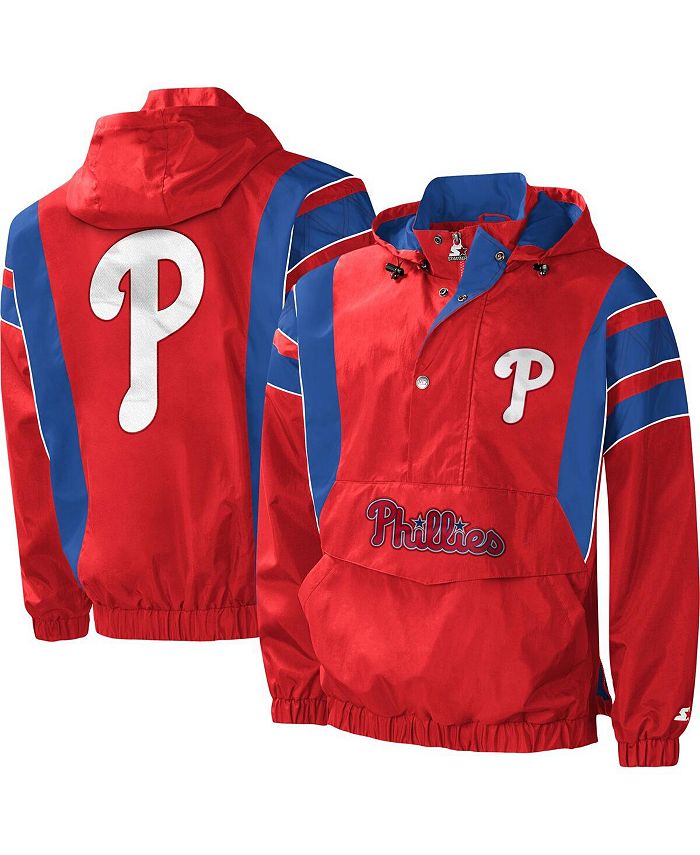 Starter Men's Red Philadelphia Phillies Impact Hoodie Half-Zip Jacket ...