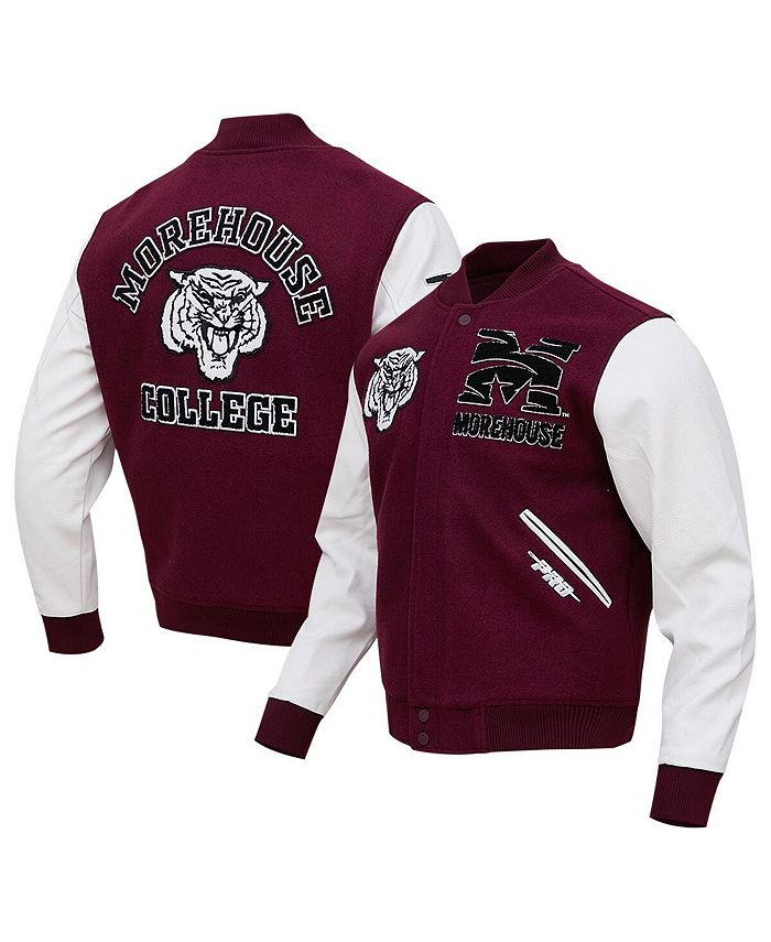 Pro Standard Men's Maroon Morehouse Maroon Tigers Classic Wool Full-Zip ...