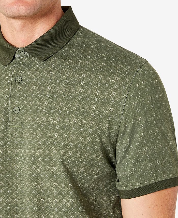 Kenneth Cole Men's Printed Button Placket Polo Shirt - Macy's