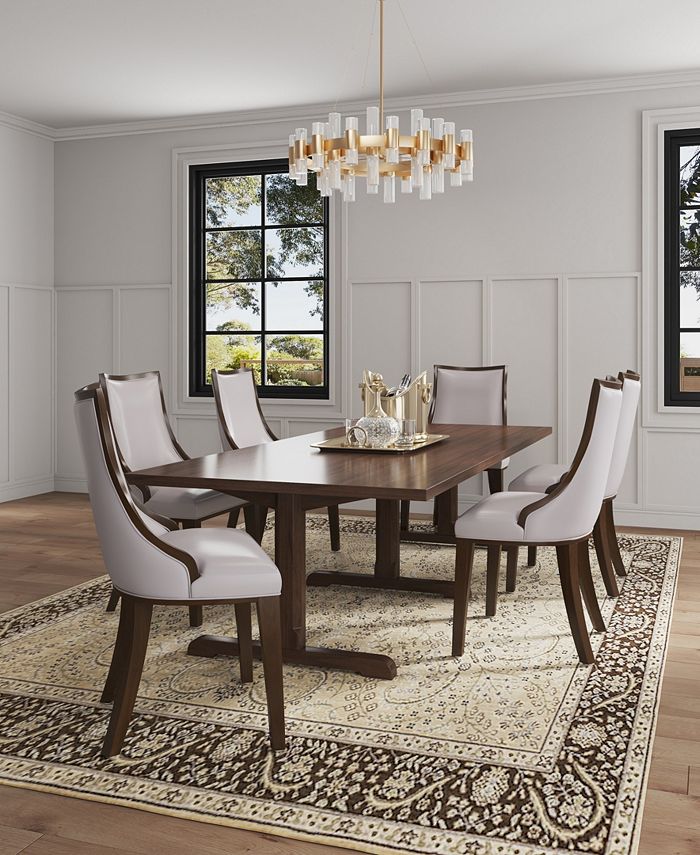 Manhattan Comfort Grand 2-Piece Beech Wood Faux Leather Upholstered ...