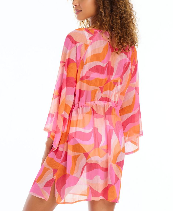 Sanctuary Women's Chiffon Plunging-Neck Cover-Up Dress - Macy's