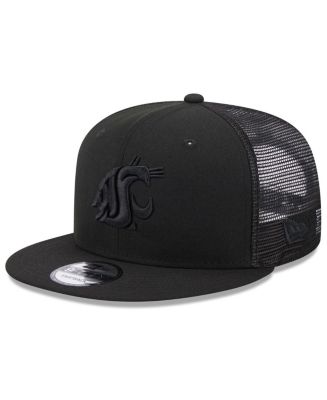 Men's New Era Washington State Cougars Black on Black 9FIFTY Trucker ...