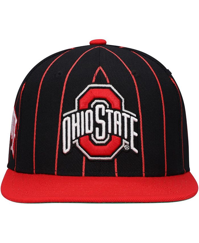 Mitchell & Ness Men's Black Ohio State Buckeyes Team Pinstripe Snapback ...