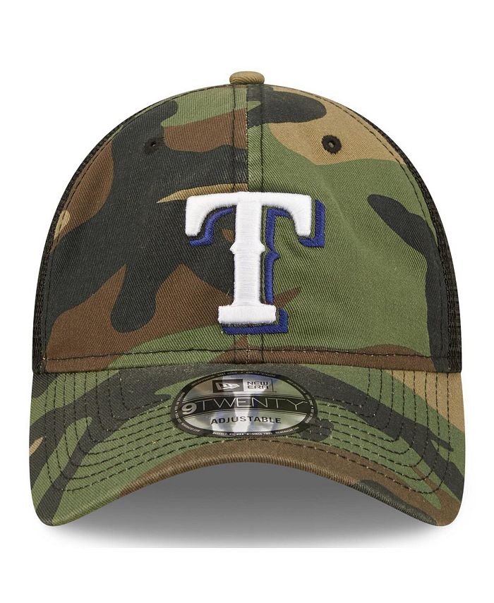 New Era Men's Camo Texas Rangers 9Twenty Trucker Snapback Hat - Macy's