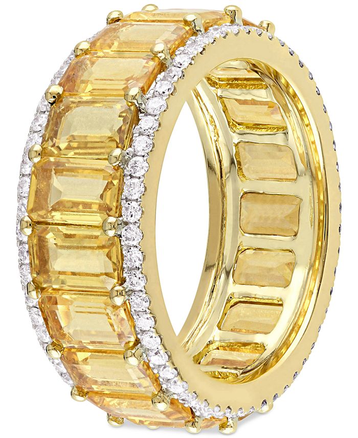 Macy's Yellow Sapphire (9-3/8 ct. t.w.) & Diamond (5/8 ct. t.w ...