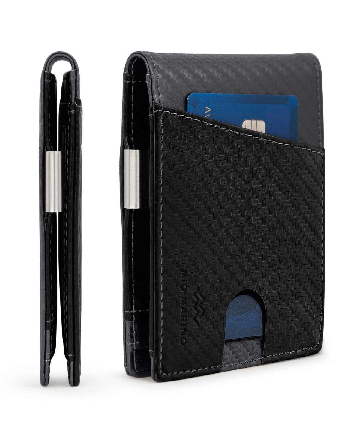 Click here for Mens Slim Bifold Wallet with Money Clip - Carbon b... prices