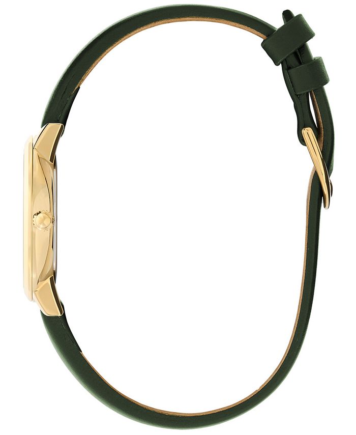 Olivia Burton Women's Ultra Slim Bee Green Leather Watch 28mm - Macy's
