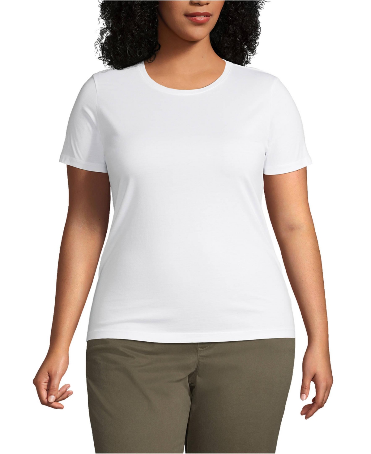 Click here for Lands End Plus Size Relaxed Supima Cotton Crew Nec... prices