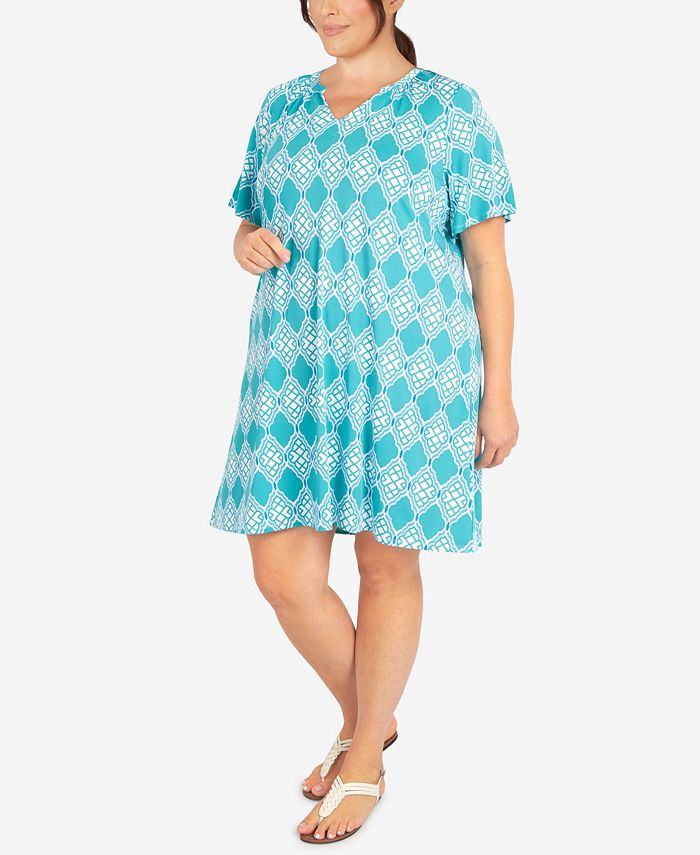 Ruby Rd. Plus Size Geo Lattice Print Dress & Reviews - Dresses - Plus ...