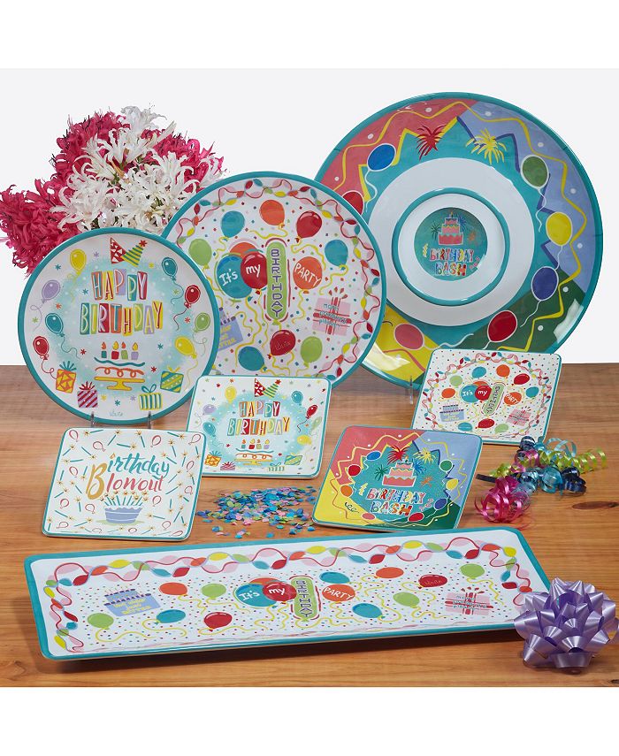 Certified International Lolita Birthday Bash Melamine Set of 4 Salad ...