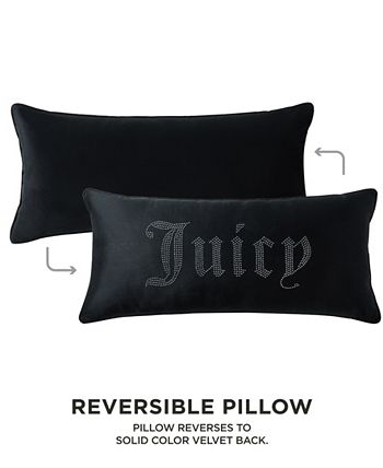 Juicy Couture Silver-Tone Rhinestone Decorative Pillow, 16" x 36" - Macy's
