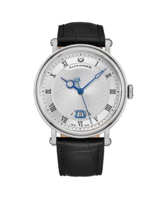 Alexander Triumph Men's Swiss Automatic Watch 43mm Silver Tone ...