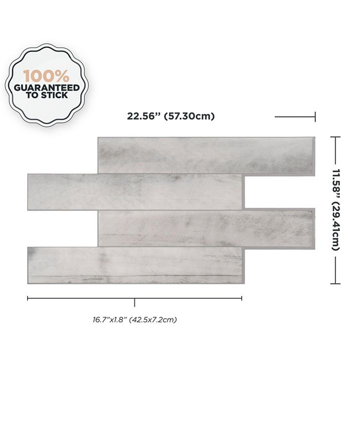 The Smart Tiles Smart Tiles Norway Grey Maple 22.56 in. X 11.58 in ...