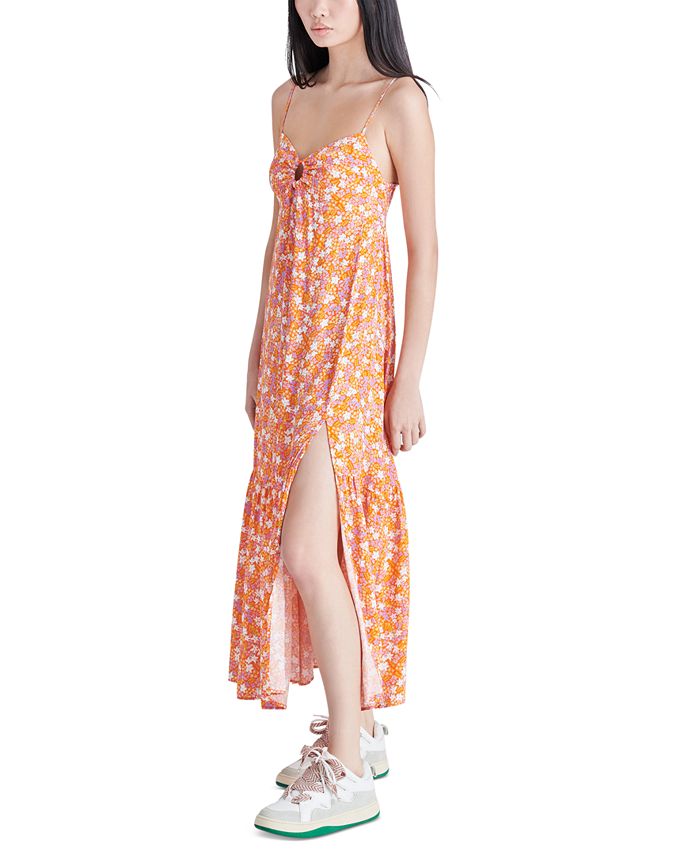 Steve Madden Women's Shayne Floral-Print Crepe Empire-Waist Midi Dress ...