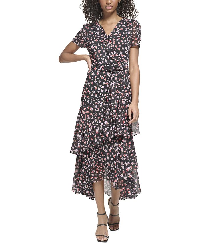 KARL LAGERFELD PARIS Women's Printed Tiered Maxi Dress - Macy's KARL LAGERFELD PARIS Women's Printed Tiered Maxi Dress - Macy's