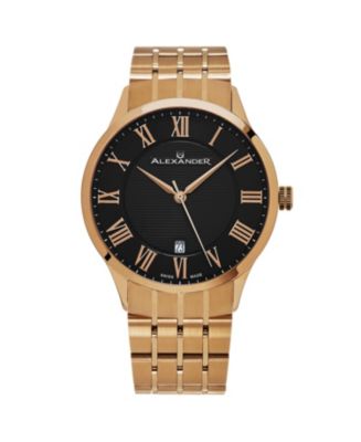 Alexander Men's Triumph Gold-Tone Stainless Steel , Black Dial , 42mm ...