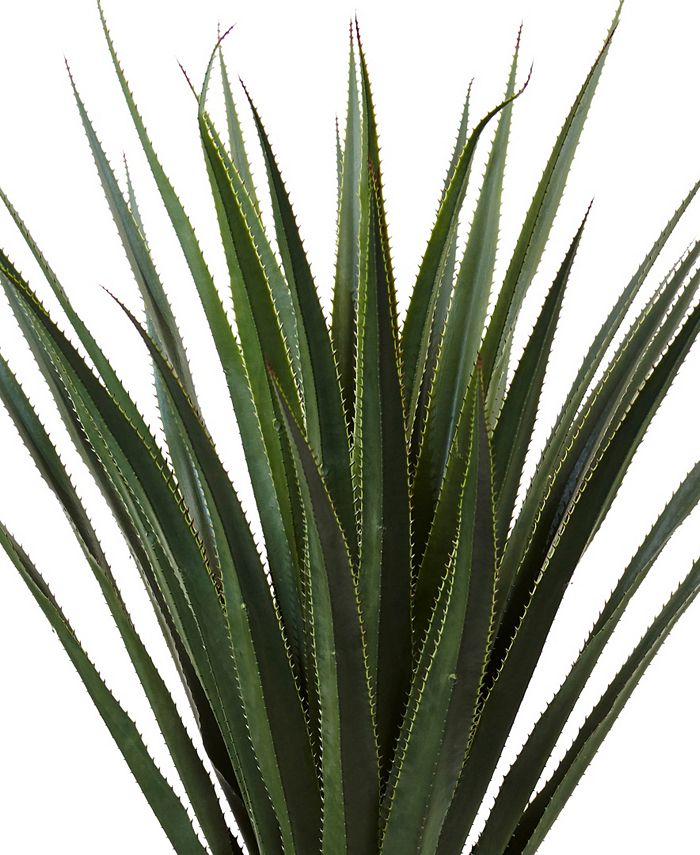 Nearly Natural 5' H Spiked Artificial Agave in Cement Planter - Macy's