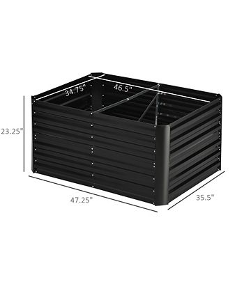 Outsunny Raised Garden Bed with 2 Trellis Tomato Cages, Galvanized ...