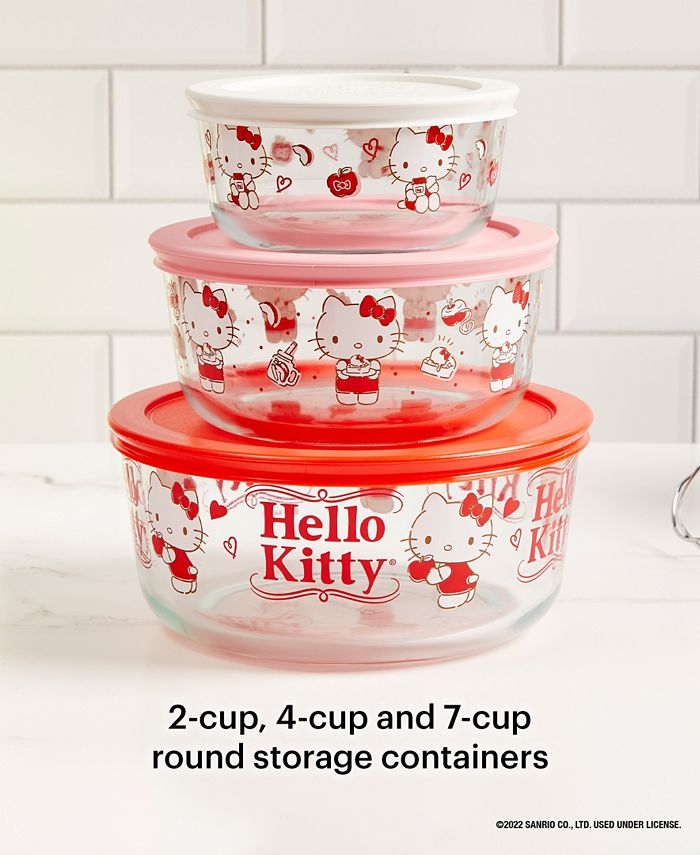Pyrex 6 Piece Glass Storage Set Hello Kitty - Macy's