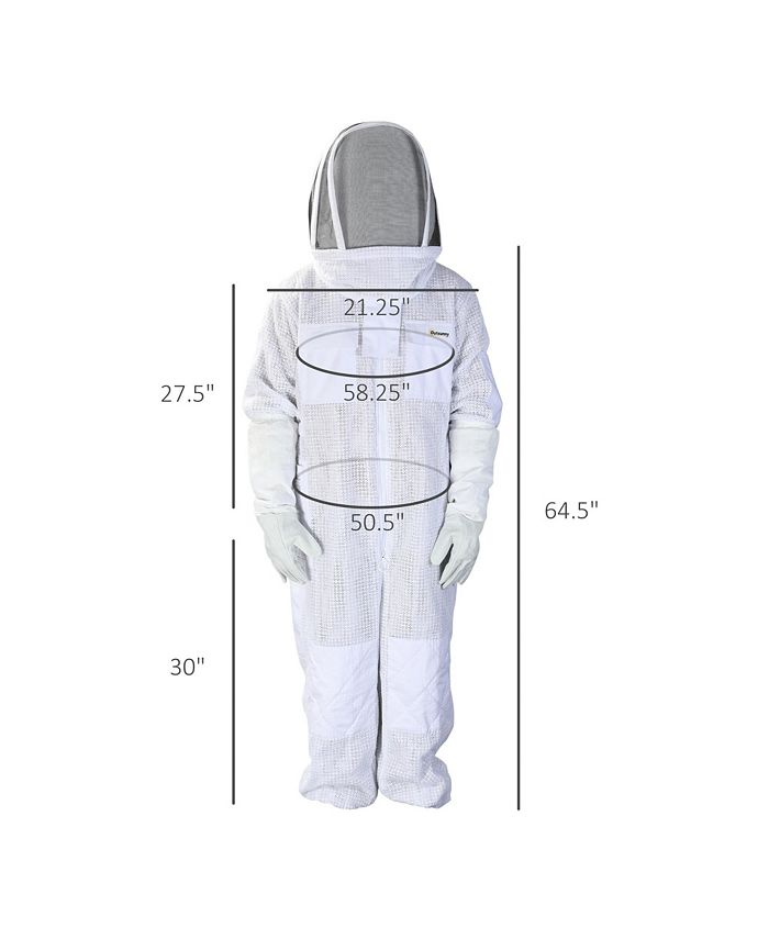 Outsunny Professional Beekeeping Suit for Men and Women, Cotton ...