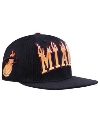 Men's Pro Standard Miami Heat Black Flames Snapback Hat - Macy's